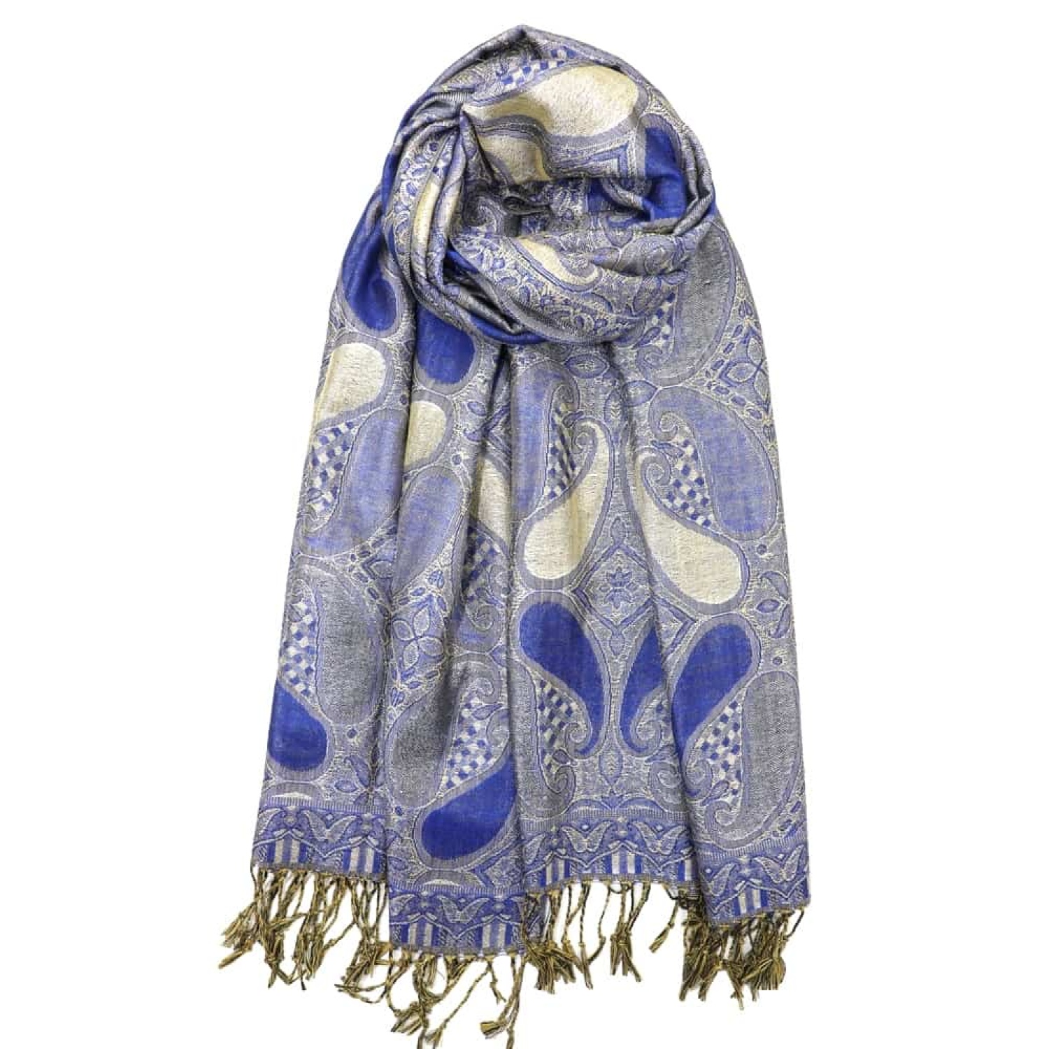 Royal Blue Metallic Scarf - US Wholesale Scarves