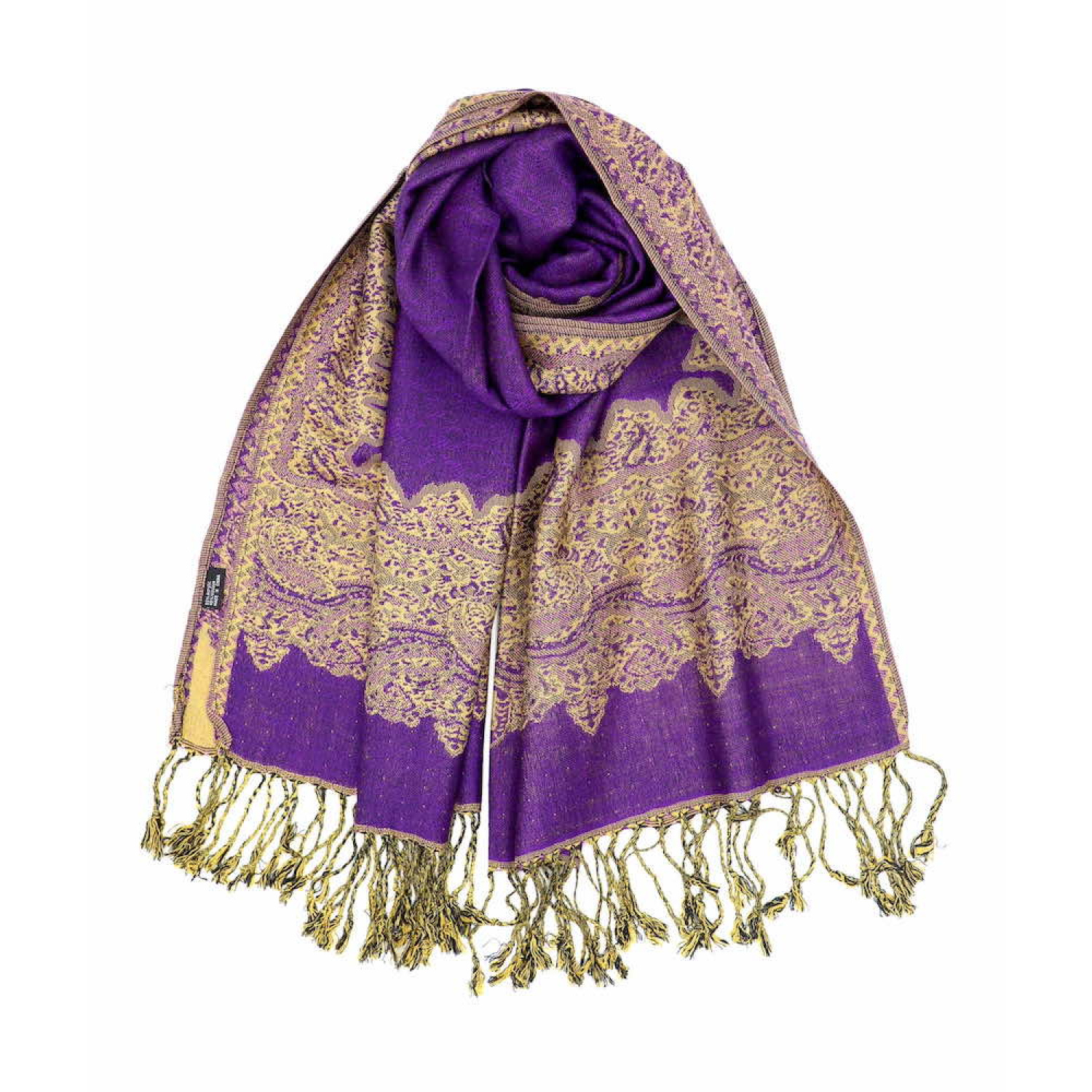 Purple Border Pashmina Scarf - US Wholesale Scarves